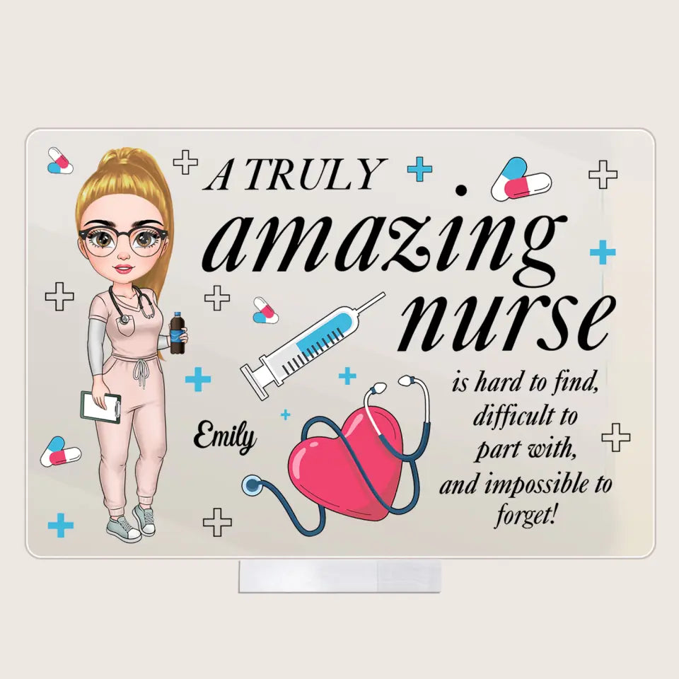 A Truly Amazing Nurse - Personalized Custom Acrylic Plaque Clear Stand ...