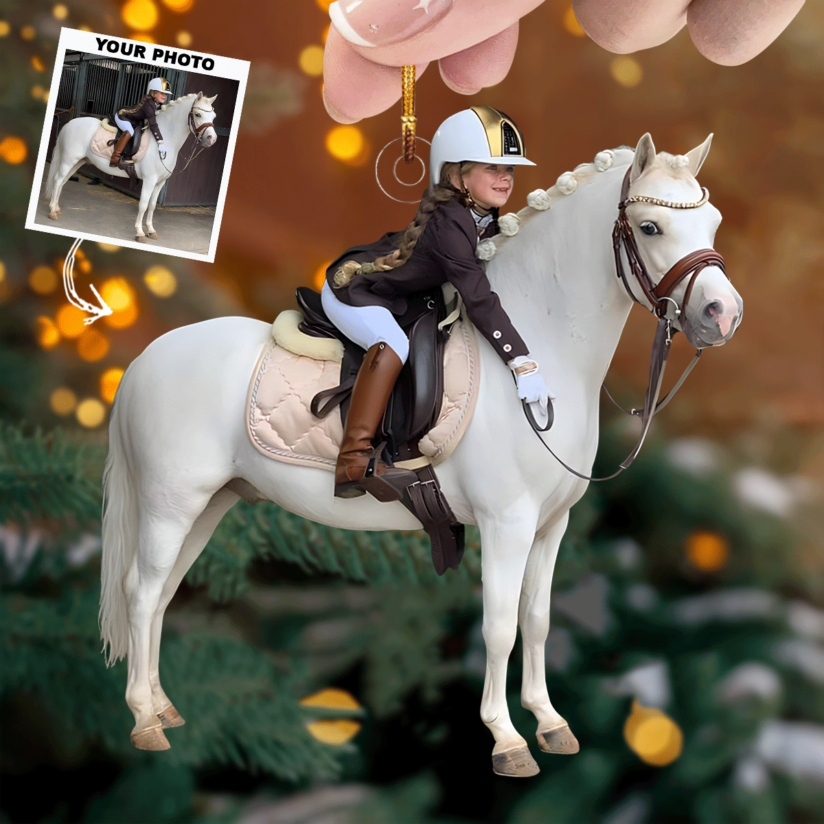 Tiny Rider - Personalized Mica Ornament - Christmas Gift For Family, F ...