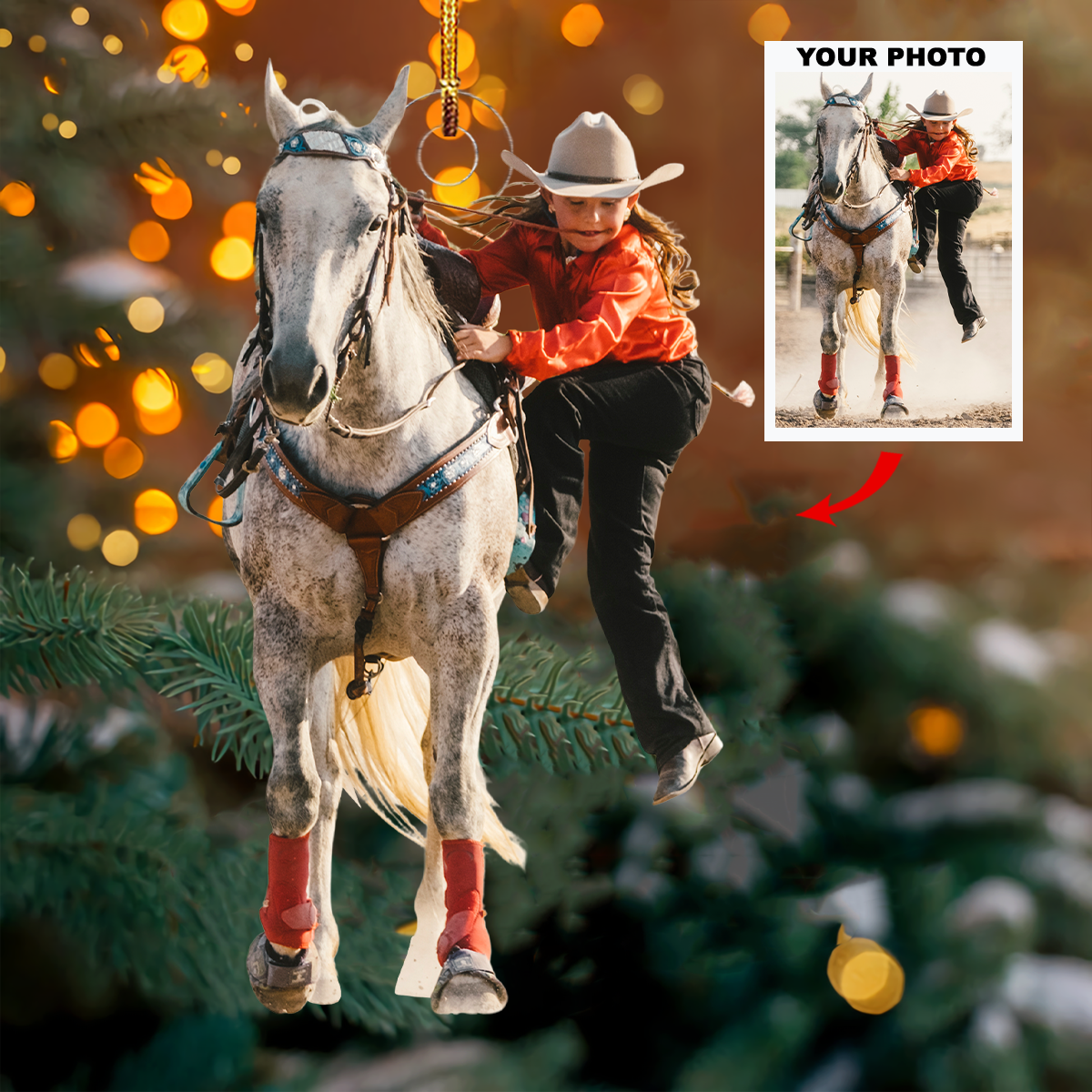 Rodeo Rush - Personalized Photo Mica Ornament - Gift For Rodeo Lovers ...