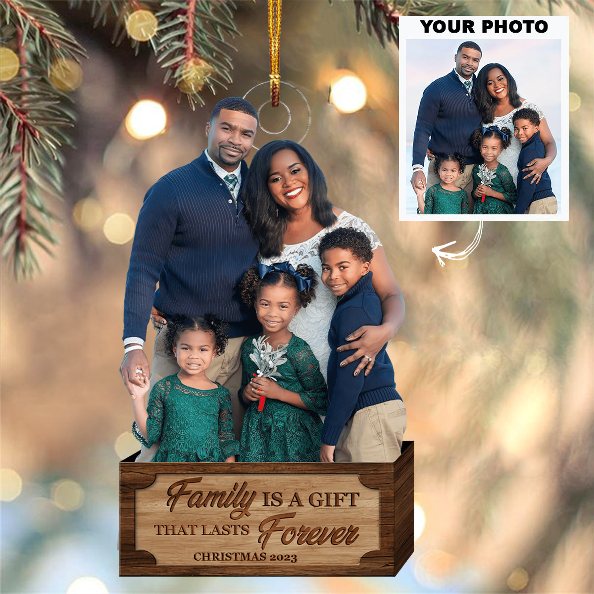 Family Is A Gift That Lasts Forever - Custom Photo Mica Ornament - Chr ...
