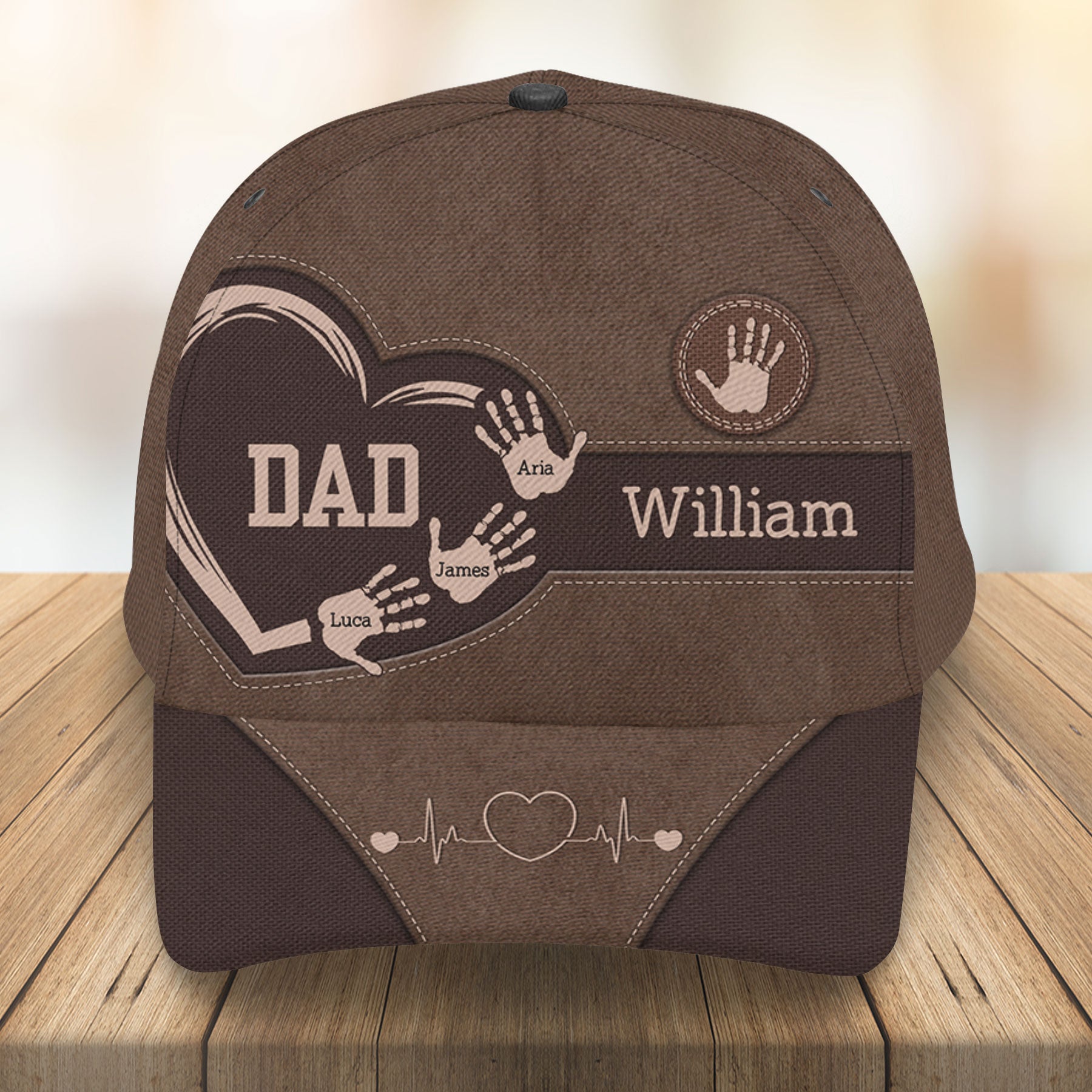 Dad Handprints - Personalized Custom Classic Cap - Father's Day Gift F ...