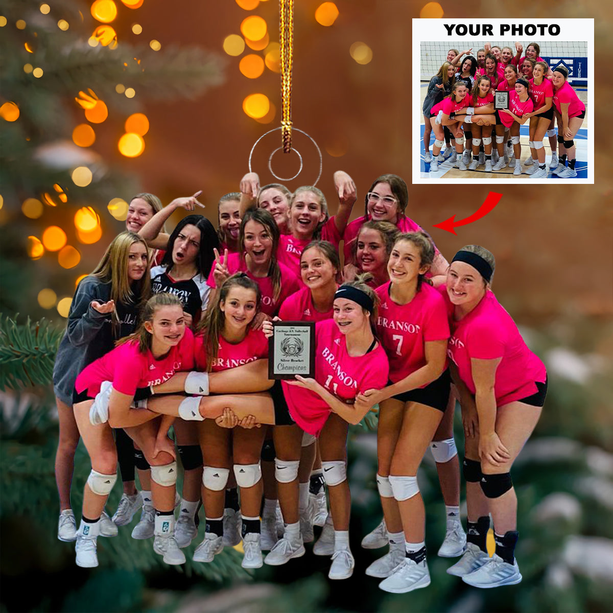 Team Spirit - Personalized Photo Mica Ornament - Gift For Volleyball P ...