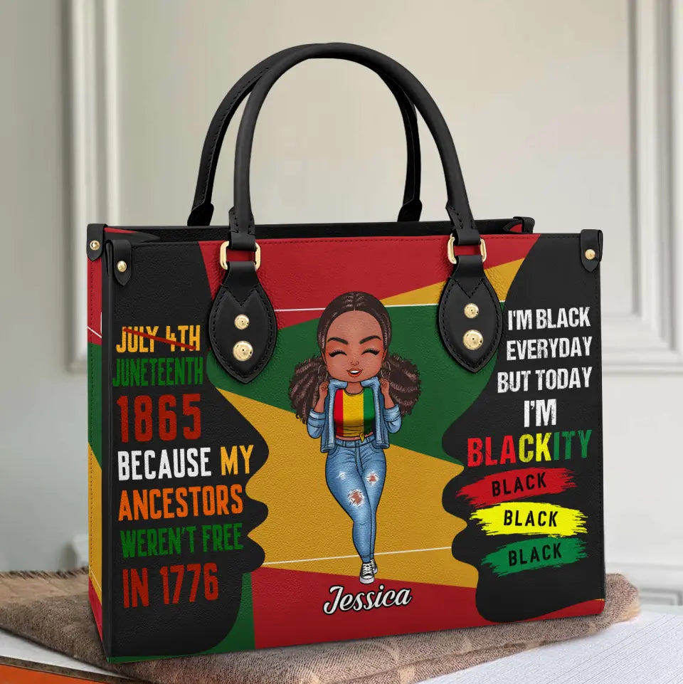 Personalized Leather Bag - Gift For Juneteenth - Juneteenth 1865 Becau ...