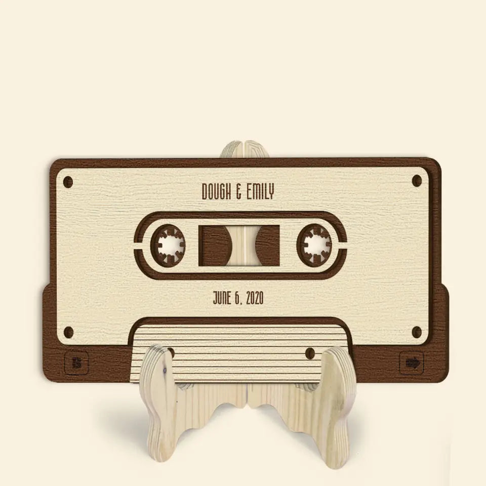 Modern Mixtape - Personalized Custom 2-Layer Wooden Sign - Valentine's ...