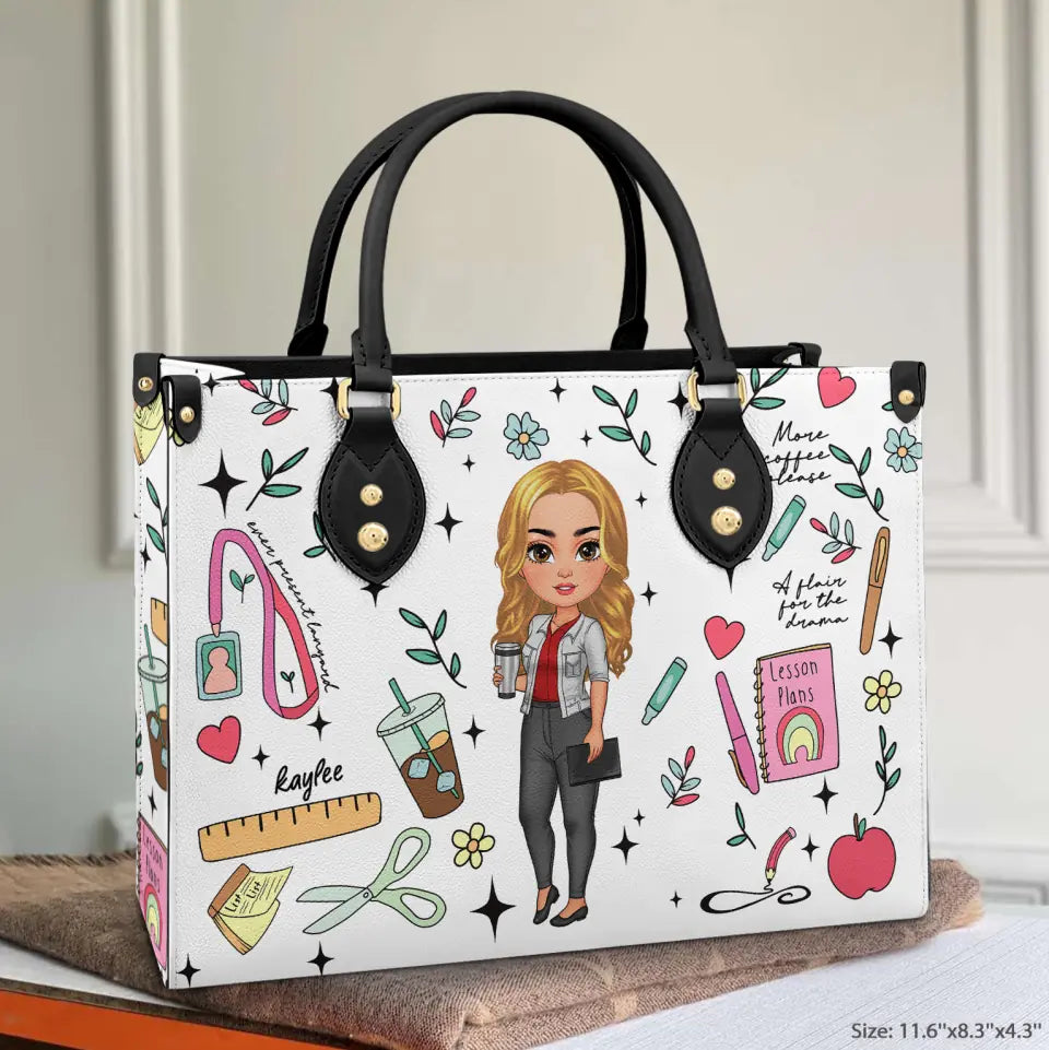 Teacher Stuff - Personalized Custom Leather Bag - Teacher's Day, Appre ...