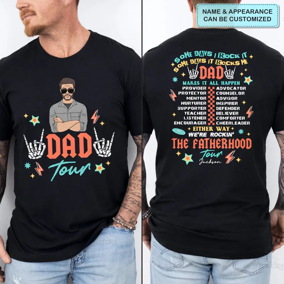 Dad Tour - Personalized Custom Double-side T-shirt - Father's Day Gift ...