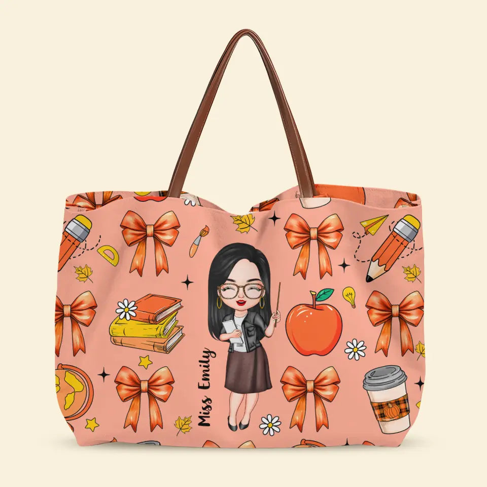 Scholastic Style - Personalized Custom Tote Bag - Teacher's Day, Appre ...