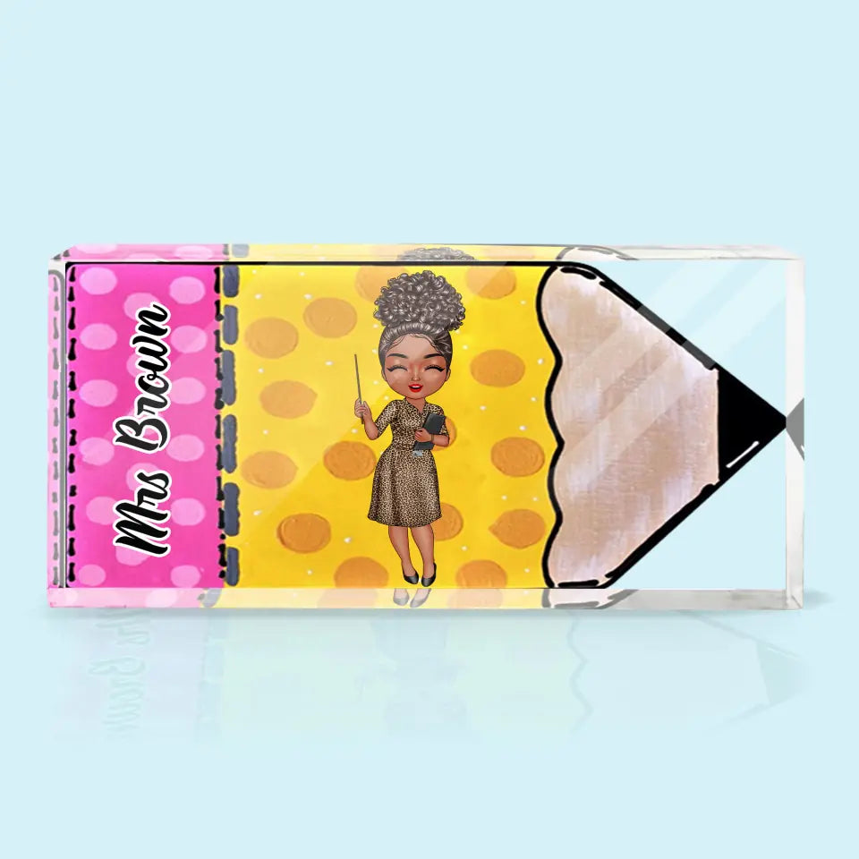 Teacher Pencil - Personalized Custom Desk Plate - Teacher's Day, Appre ...
