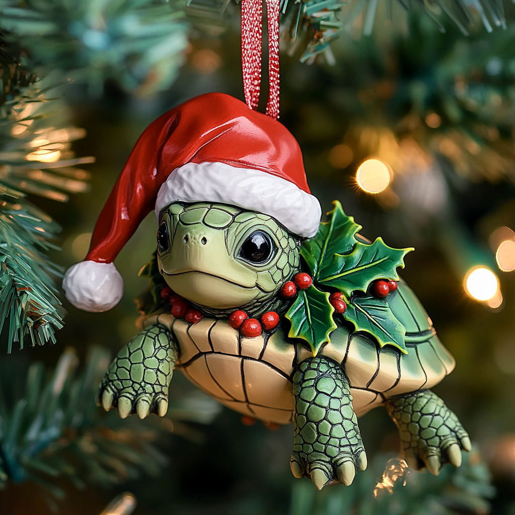 Merry Reef Turtle Mica Ornament NCU0PT079 – A Gift Customized