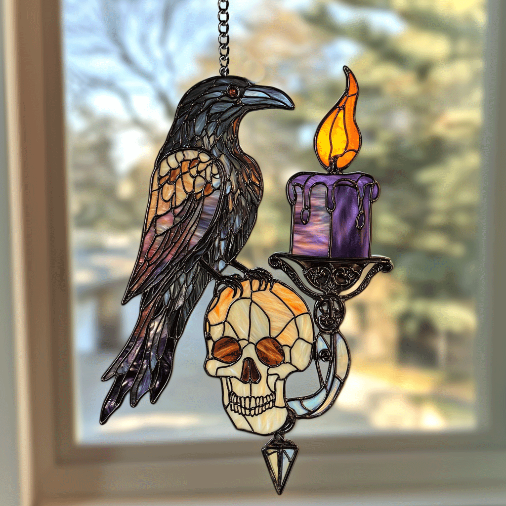 Skull Black Raven - Window Hanging Suncatcher NCU0PD088 – A Gift Customized