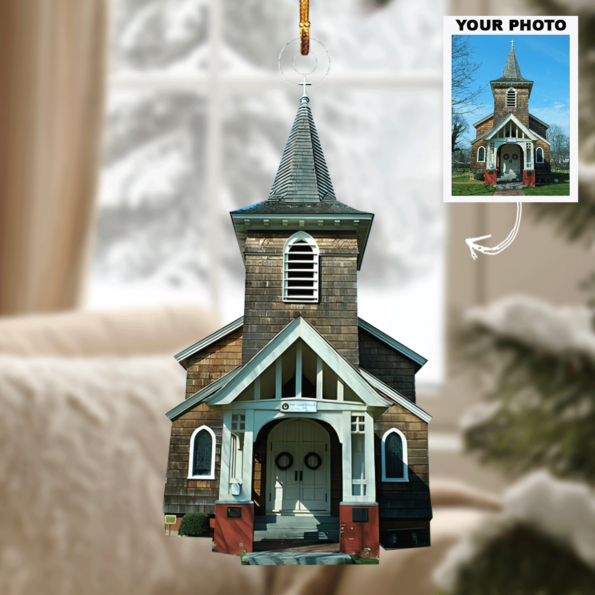 Church - Personalized Photo Mica Ornament - Christmas Gift For Family ...