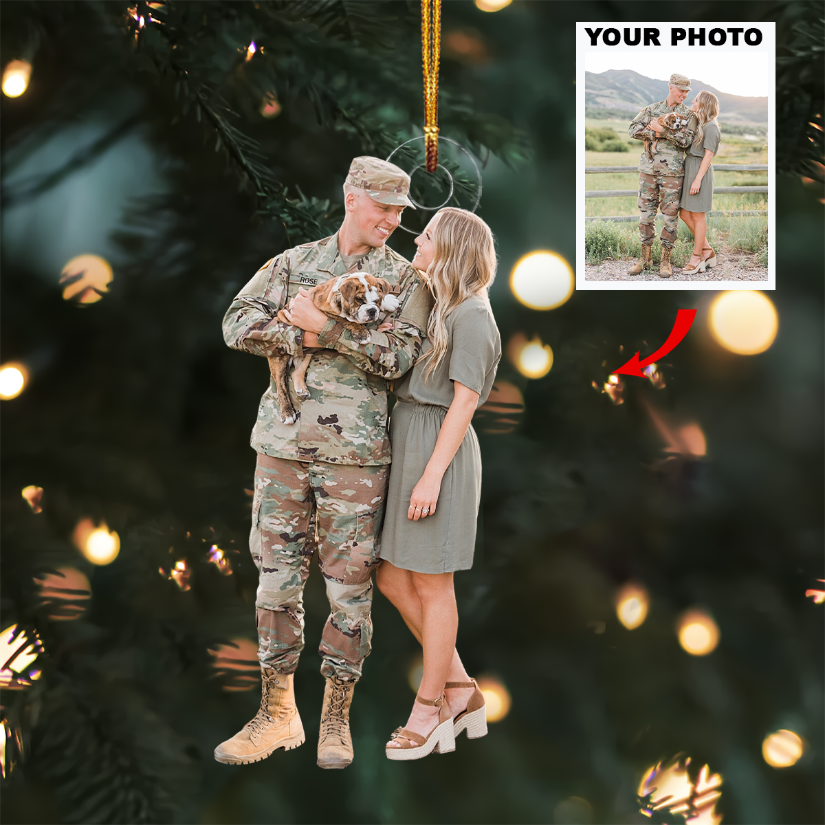 Our Love Is Military Strong - Personalized Custom Photo Mica Ornament ...
