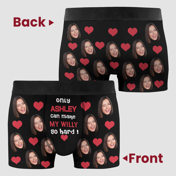 Only You Can Make My Wily Go Hard - Personalized Custom Men's Boxer Br ...