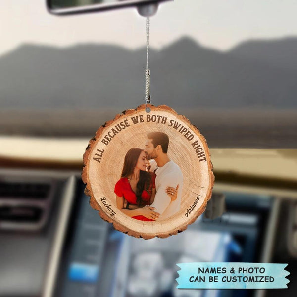Personalized Car Hanging Ornament - Gift For Couple - All Because We B ...