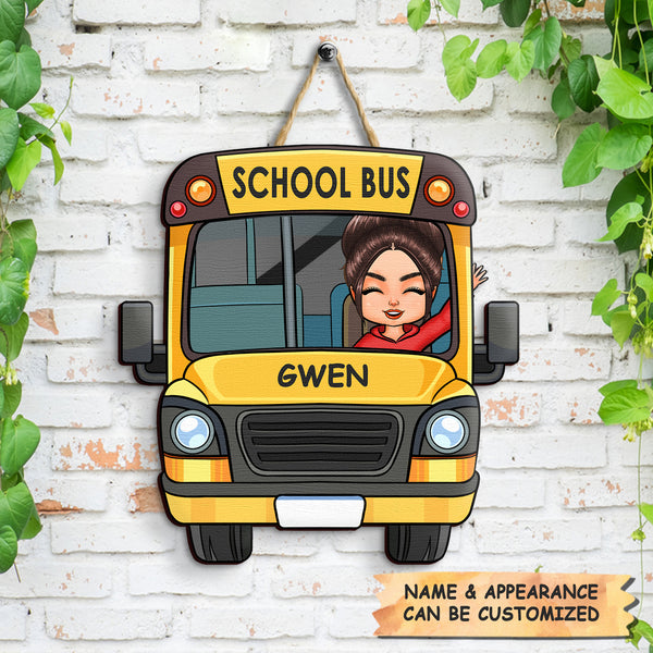 Personalized Door Sign - Gift For School Bus Driver - School Bus Drive ...