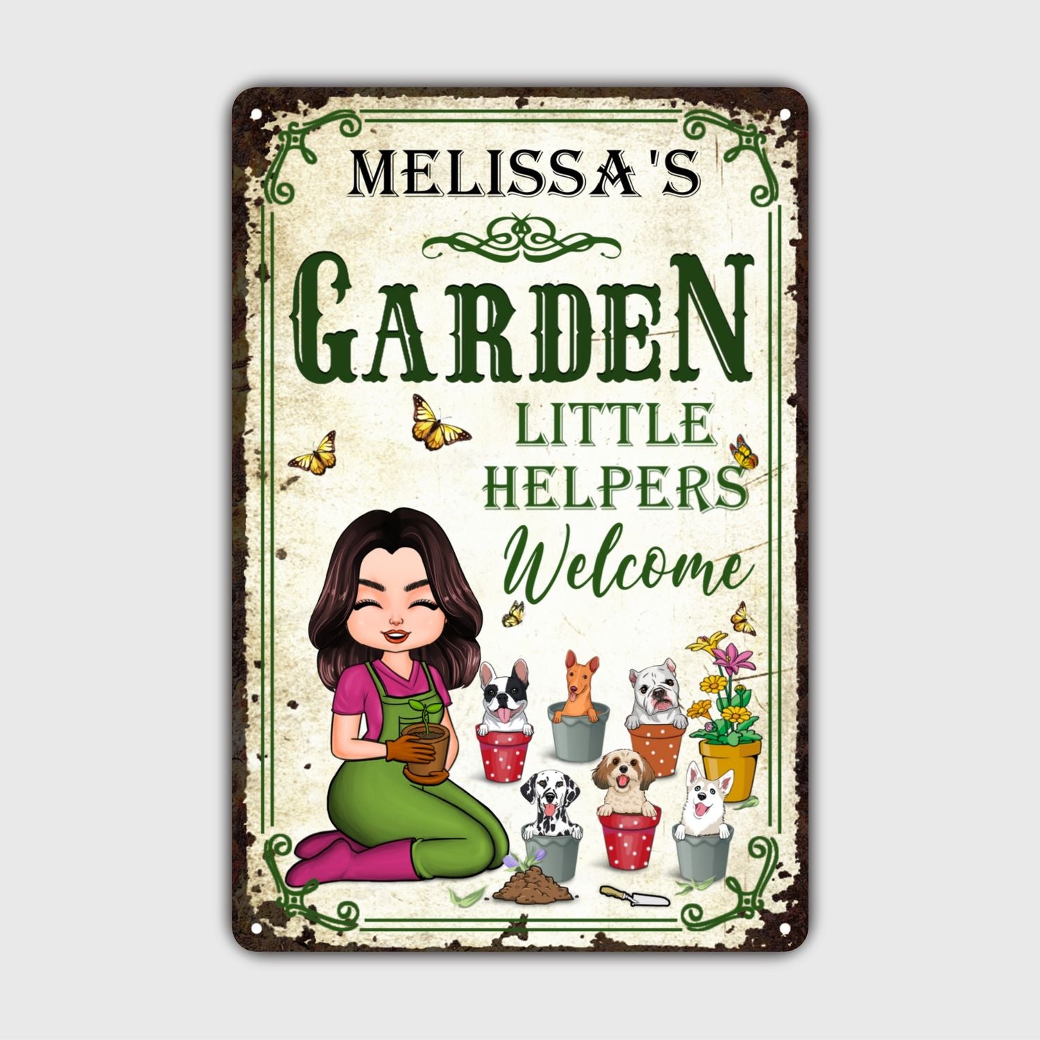 Custom Metal Sign - Gift For Gardener - Little Helpers Welcome – A Gift ...